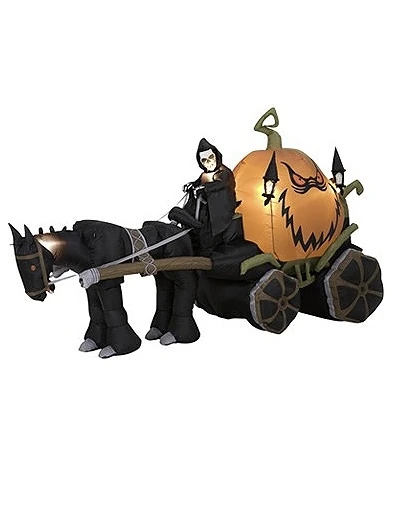 Airblown Jack O' Lantern Pumpkin Carriage Inflatable | Spirit Halloween ...