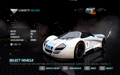 Cobretti 530 GTS | Split/Second Wiki | Fandom