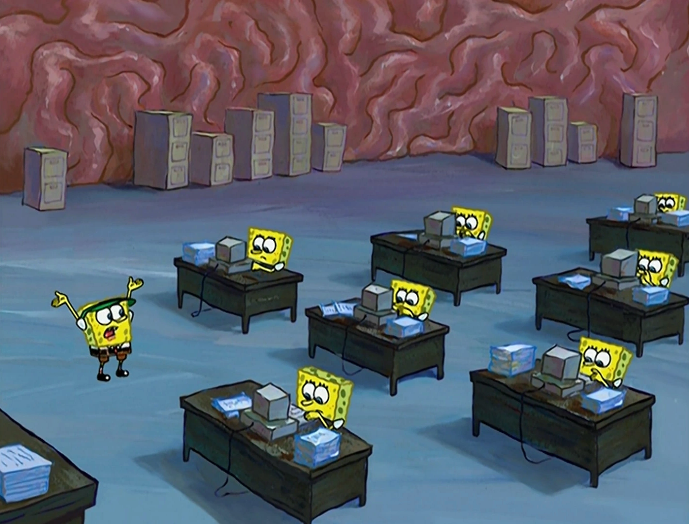 Spongebob Brain Fire Gif