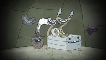 spongebob getting ready for work