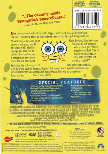 The Spongebob Squarepants Movie Dvd Widescreen
