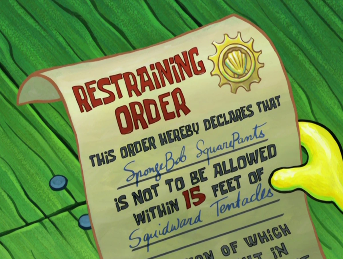 Restraining order | Encyclopedia SpongeBobia | Fandom