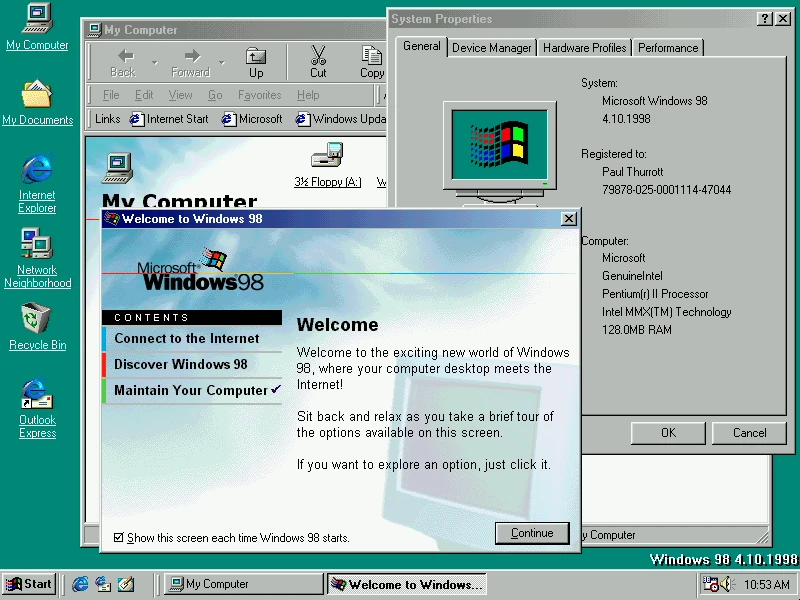 Windows 98 Screenshot