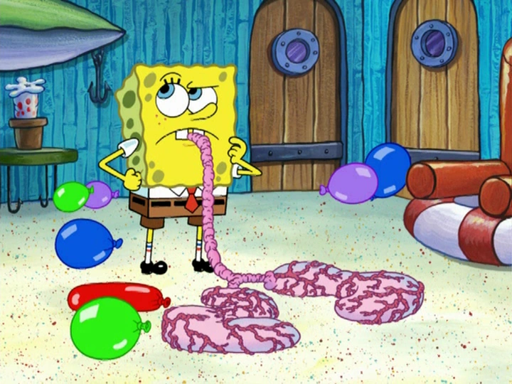 Spongebob Holding Balloons