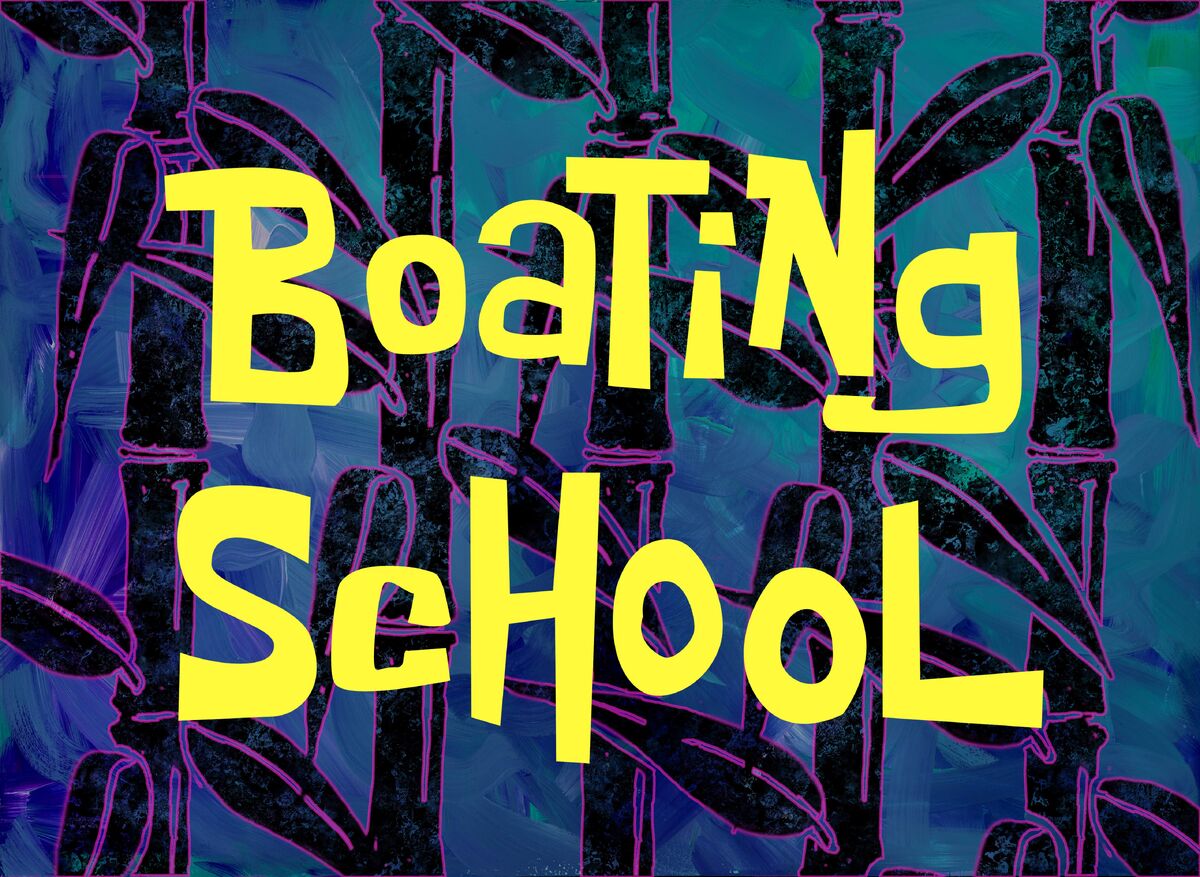 Spongebob And Patrick Fighting Boating School