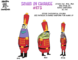 squidward playing band instruments coloring pages