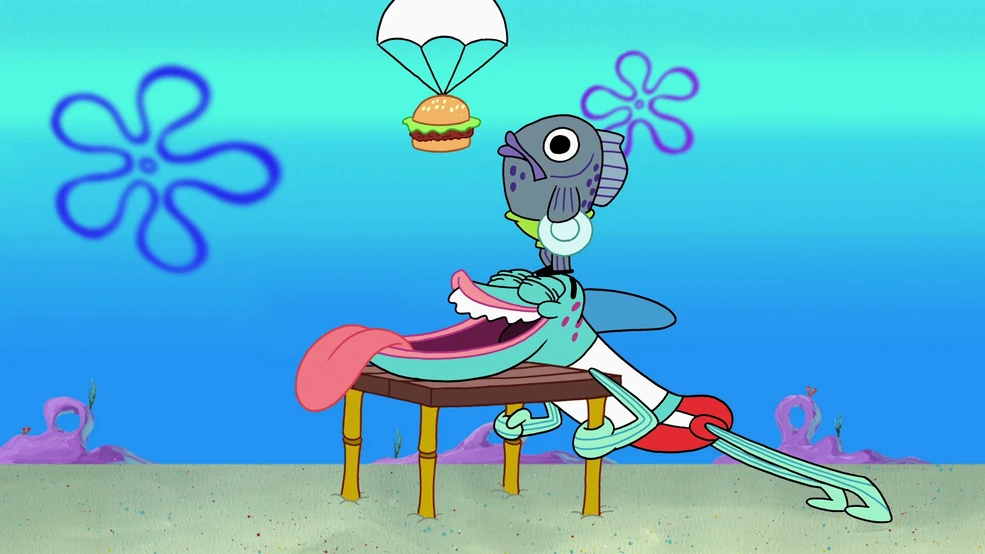 spongebob blue fish guy