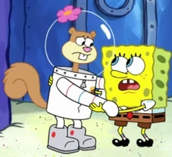 Spongebob Squarepants And Sandy Cheeks In Love