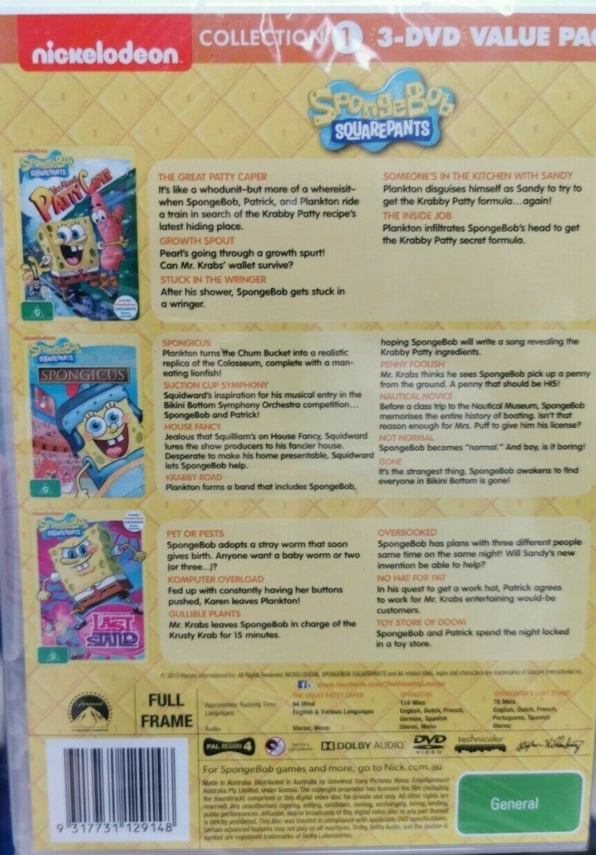 Spongebob Spongicus Dvd
