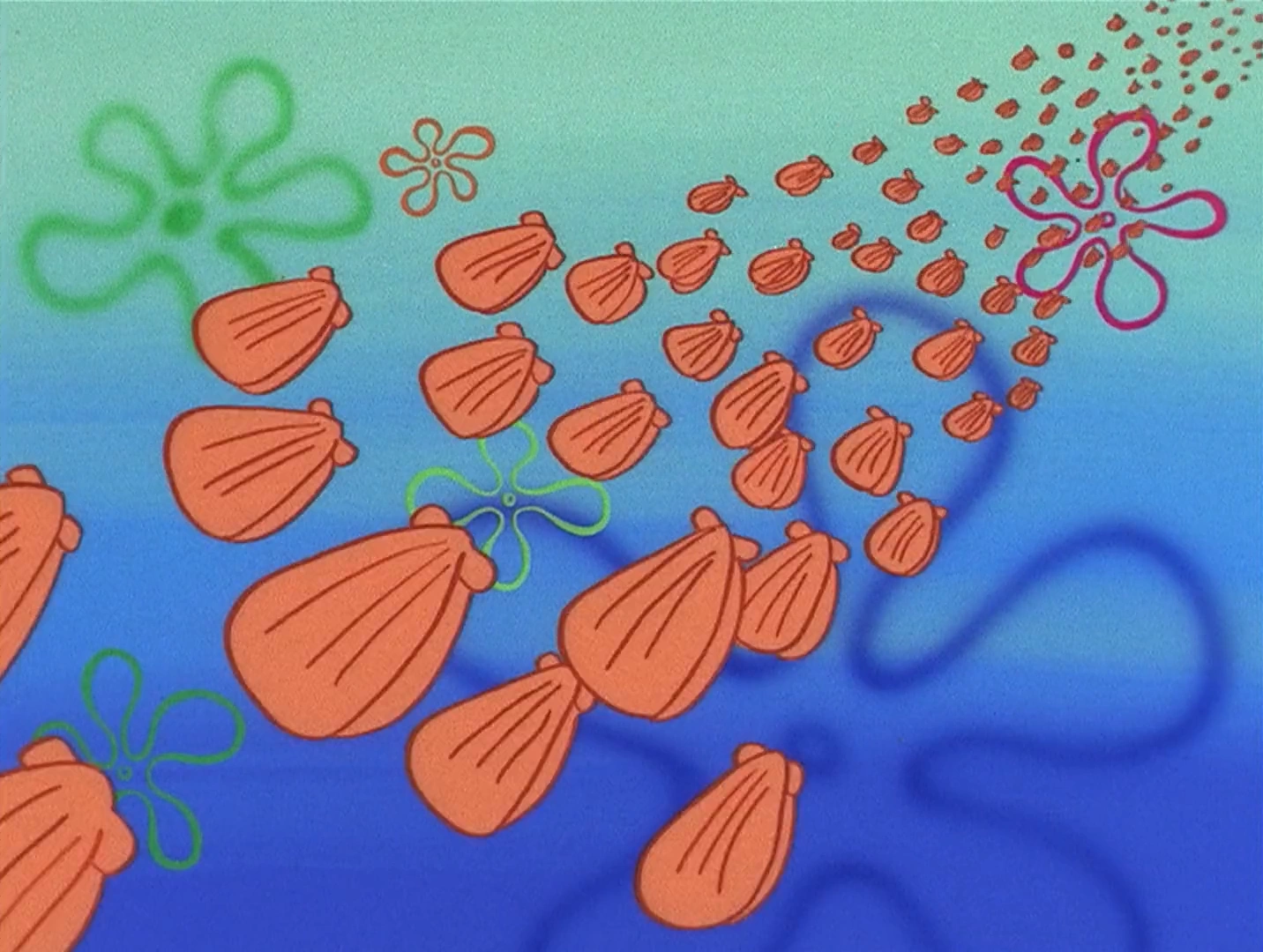 Scallop Swimming Spongebob