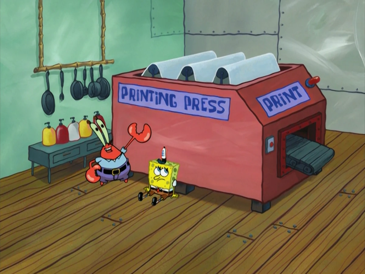 Печатный станок | Губка Боб Квадратные Штаны вики | Fandom