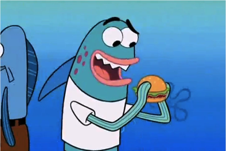 Blue Fish On Spongebob