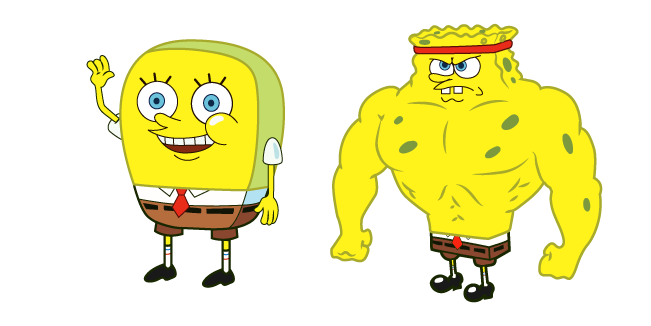 SpongeBob- Squidward And SpongeBob Muscle Growth, 55% OFF