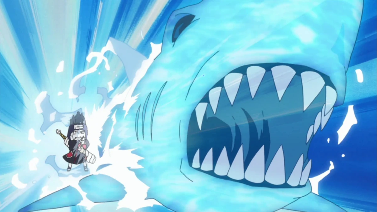 Water Release: Great Shark Bullet Technique | Rock Lee's Springtime of ...