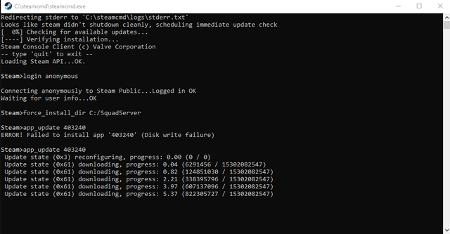 Disk Write Failure - Official Squad Wiki