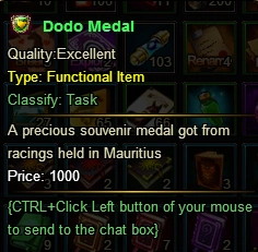 Dodo medal | Stallionrace Wiki | Fandom