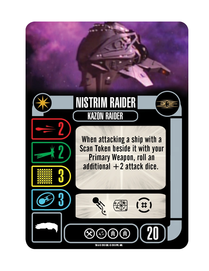 Nistrim Raider - Kazon Raider (Cost 20) | Star Trek: Attack Wing Wiki ...