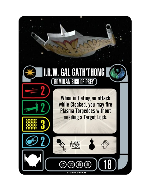 IRW Gal Gath'Thong - Romulan Bird-of-Prey (Cost 18) | Star Trek: Attack ...
