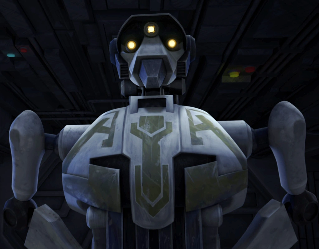 Unidentified super tactical droid (Carida) | Star Wars Canon Wiki | Fandom