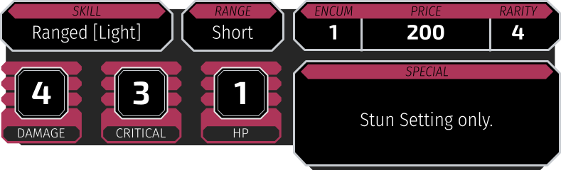 Bright Stinger Stun Pistol | Star Wars RPG (FFG) Wiki | Fandom