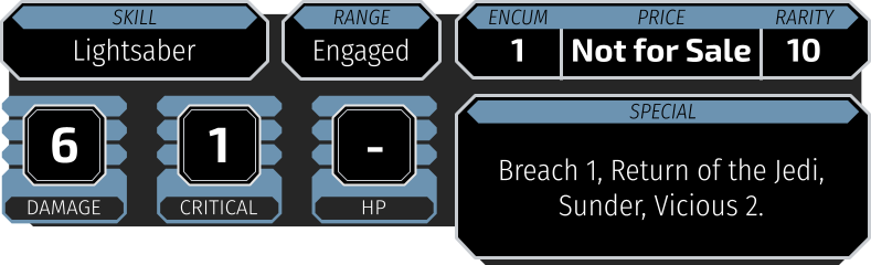 Luke Skywalker's Lightsaber | Star Wars RPG (FFG) Wiki | Fandom