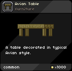 Avian Table | Starbound Wiki | Fandom