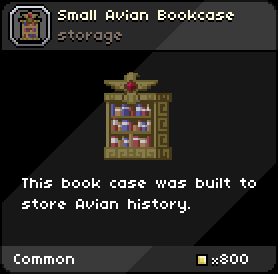 Small Avian Bookcase | Starbound Wiki | Fandom