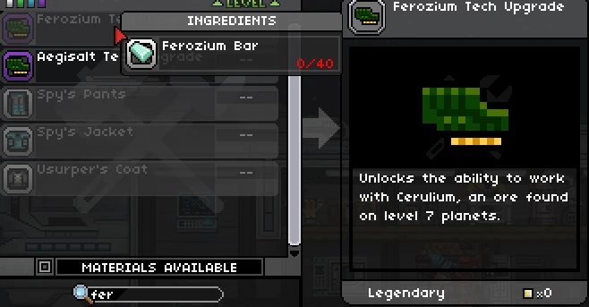 Ferozium Tech Upgrade | Starbound Wiki | Fandom