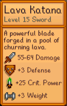 Lava Katana | Stardew Valley Wiki | Fandom