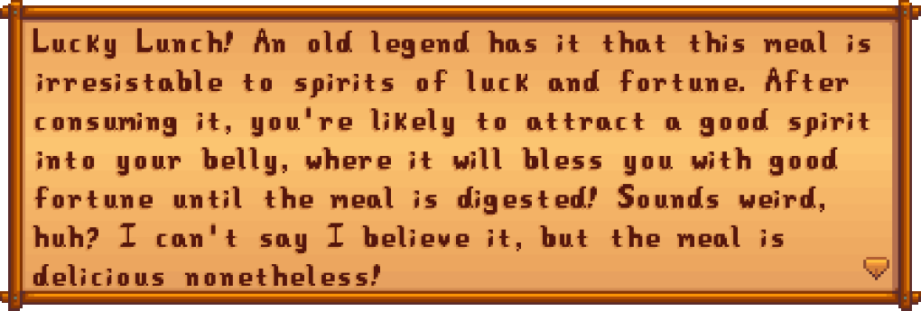 Lucky Lunch | Stardew Valley Wiki | Fandom