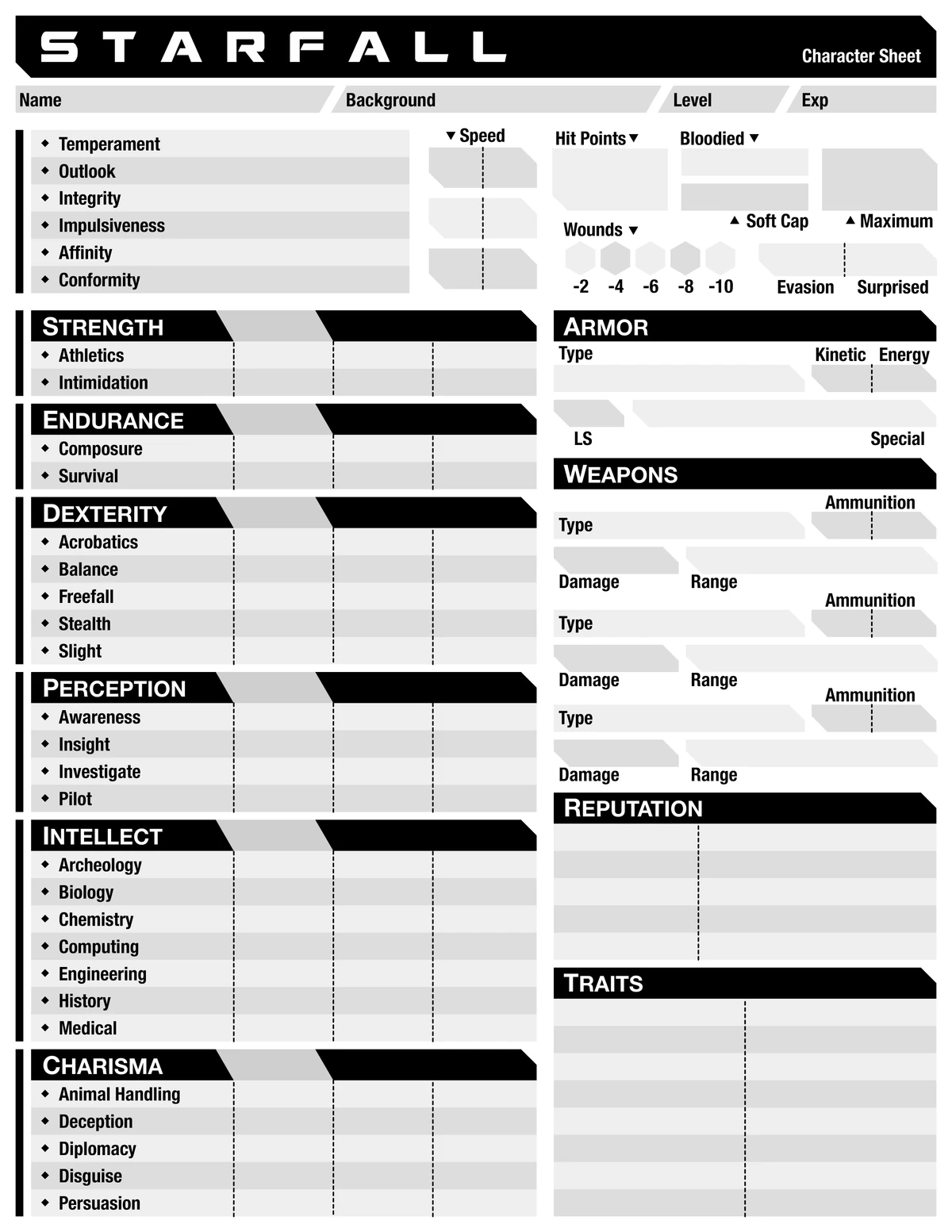 Character Sheet | Starfall Wiki | Fandom
