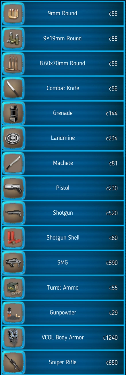 Buying weapons and armor | Stars End Wiki | Fandom