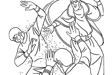 Jacob Wrestles With God Coloring Page