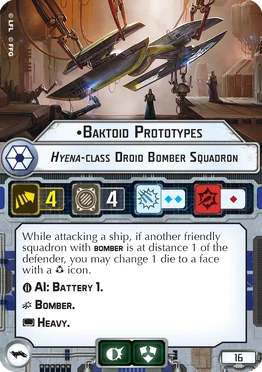 Baktoid-Prototype Hyena-class Droid Bomber Squadron | Star Wars: Armada Wiki | Fandom