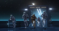 Unidentified First Order stormtrooper (Thunderer's hangar ...