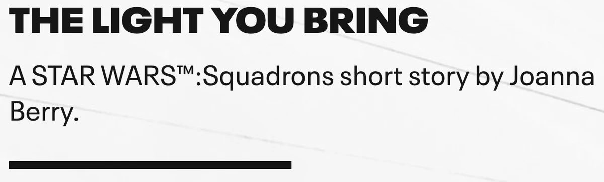 The Light You Bring | Wookieepedia | Fandom