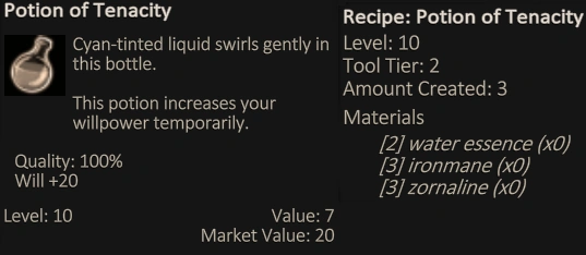 Potion of Tenacity - Official Stash Wiki