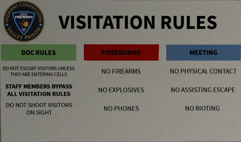 Visitation | Valley Prison RolePlay Wiki | Fandom