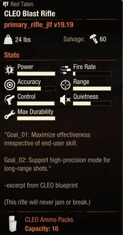 CLEO Blast Rifle | State of Decay 2 Wiki | Fandom