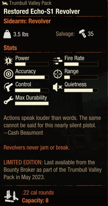 Restored Echo-S1 Revolver | State of Decay 2 Wiki | Fandom