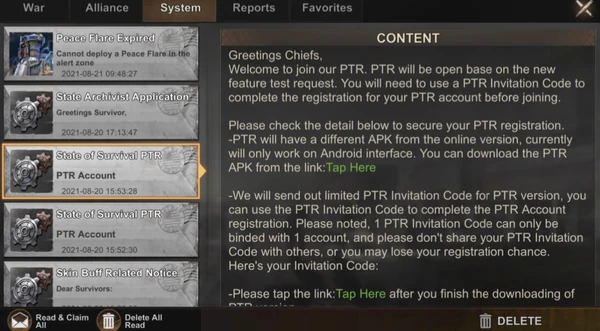Official Guide: PTR | State of Survival Wiki | Fandom
