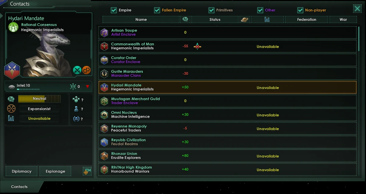 Diplomacy interface | Stellaris Wiki | Fandom