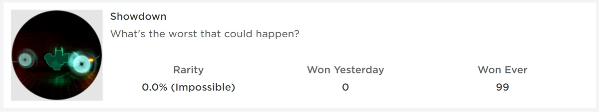Showdown badge (very rare to happen) | Studs rng! Wiki | Fandom