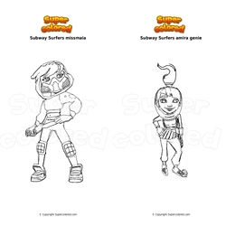 subway surfers characters coloring pages