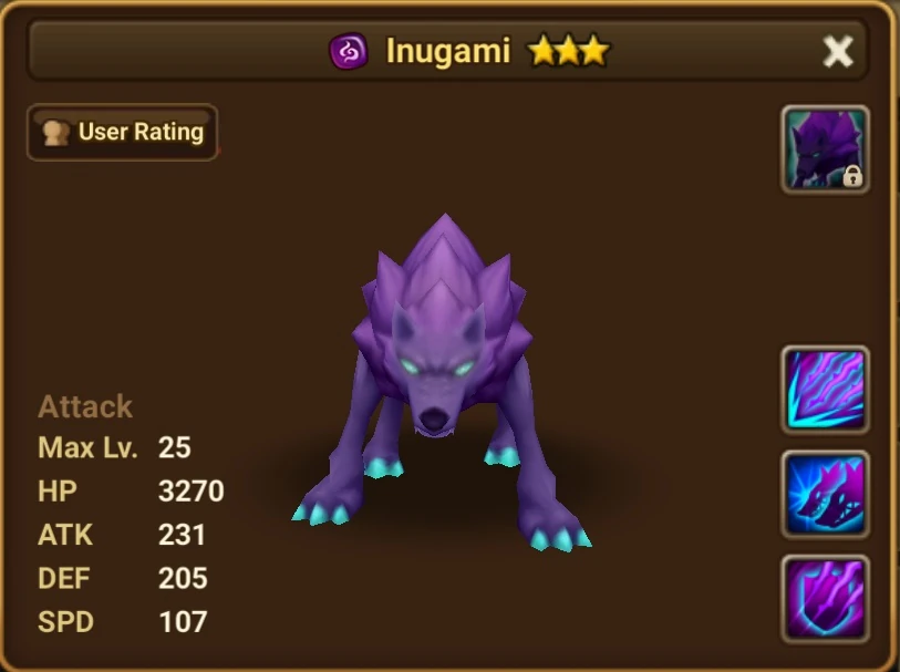 Inugami (Dark) - Kro/Gallery and trivia | Summoners War Sky Arena Wiki ...