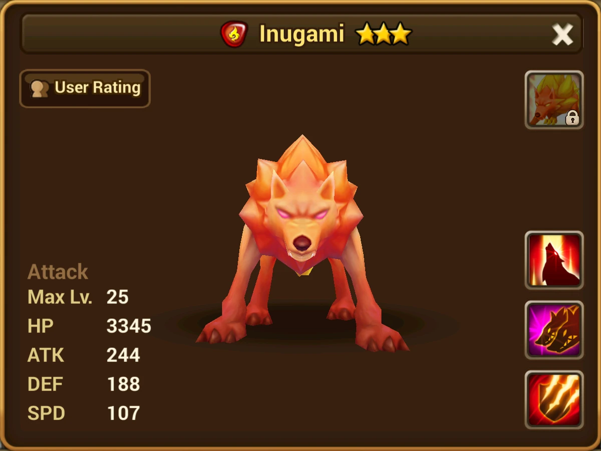Inugami (Fire) - Raoq/Gallery and trivia | Summoners War Sky Arena Wiki ...