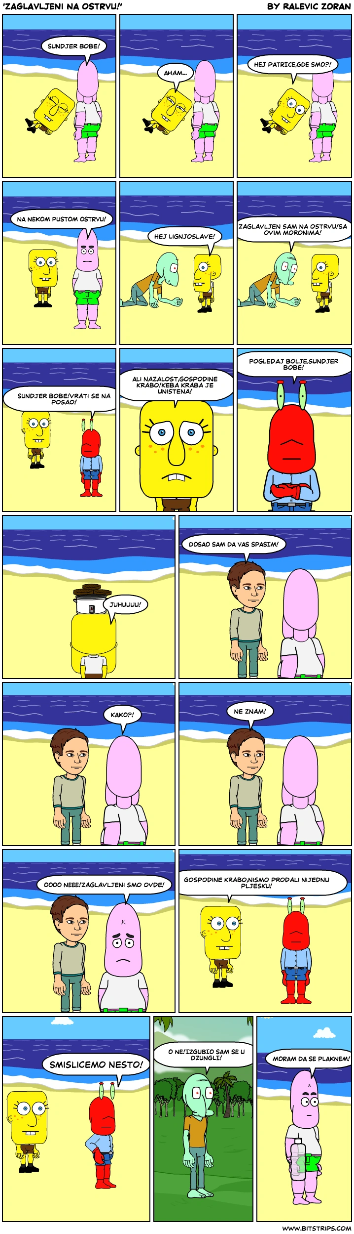 Zaglavljeni na Ostrvu! | Sundjer Bob Stripovi Wiki | Fandom