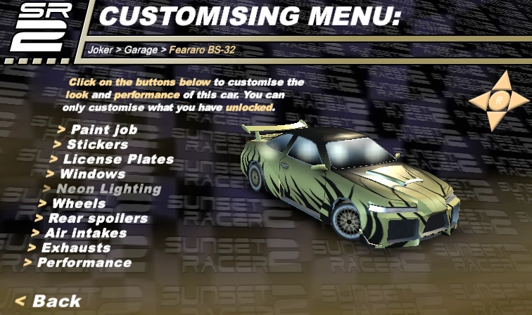 Vehicle Customization | Sunset Racer Wiki | Fandom