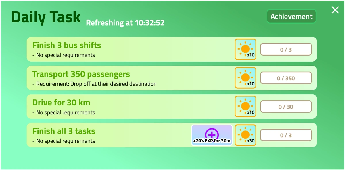 Daily Task | Sunshine Islands Bus Simulator Wiki | Fandom
