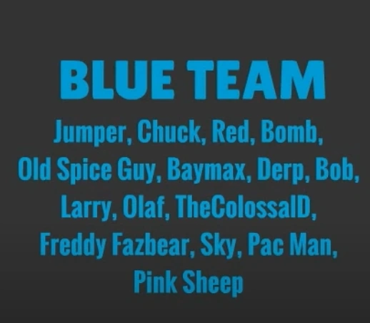 Blue Team | SuperAndrew418 Character Elimination Wiki | Fandom